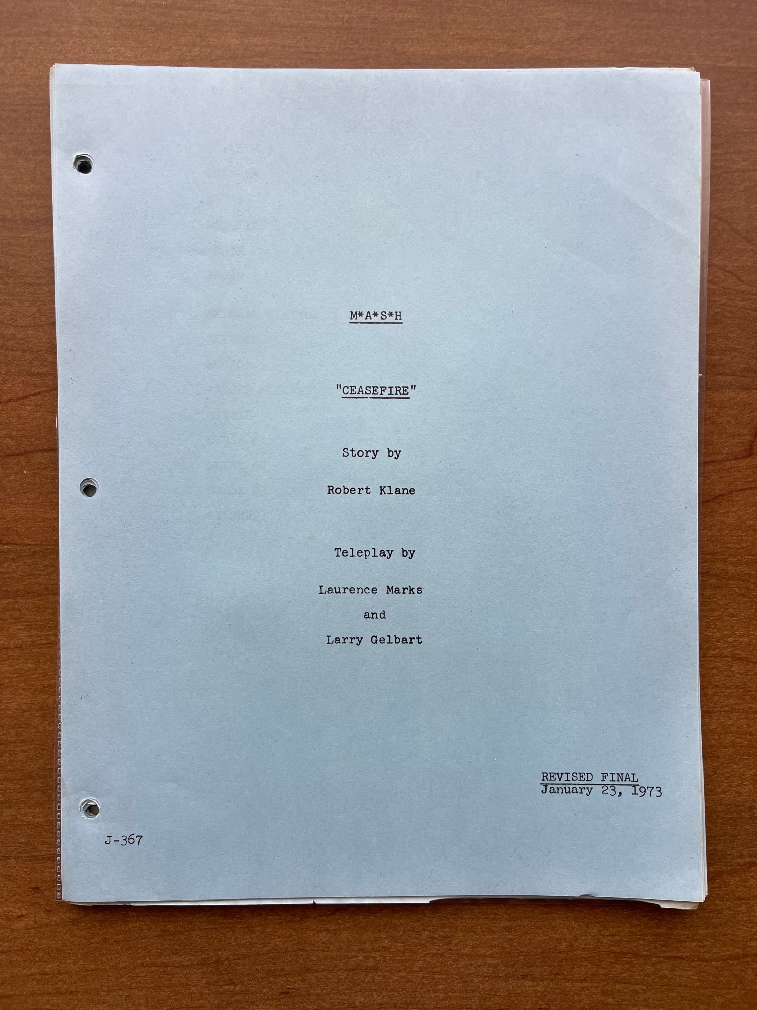 Script Spotlight 7: “Ceasefire” – The M*A*S*H Historian