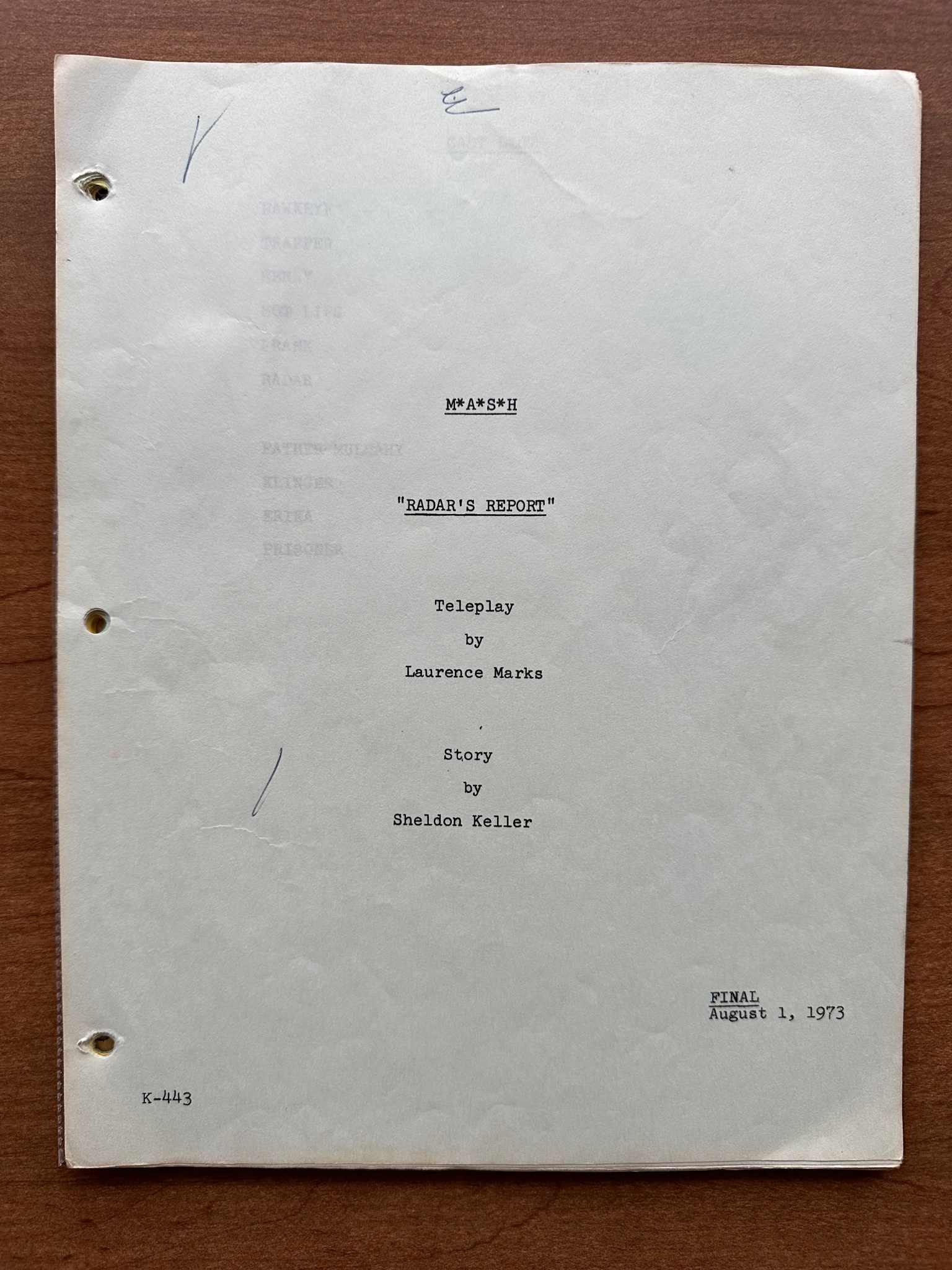 Script Spotlight 18: “Radar’s Report” – The M*A*S*H Historian