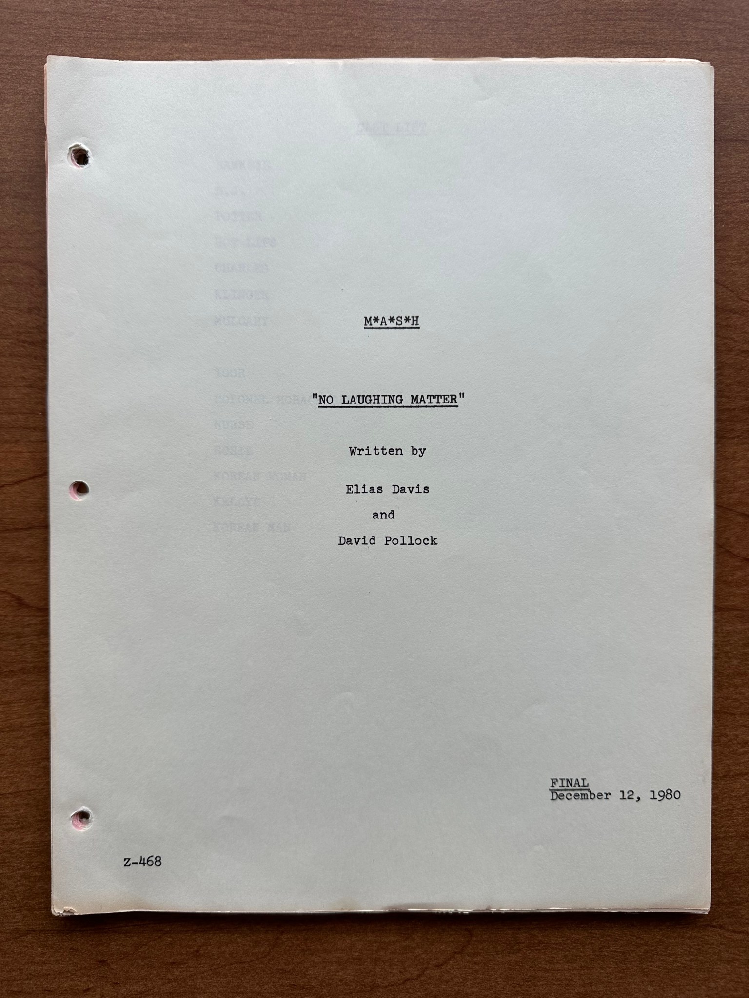 Script Spotlight 19: “No Laughing Matter” – The M*A*S*H Historian