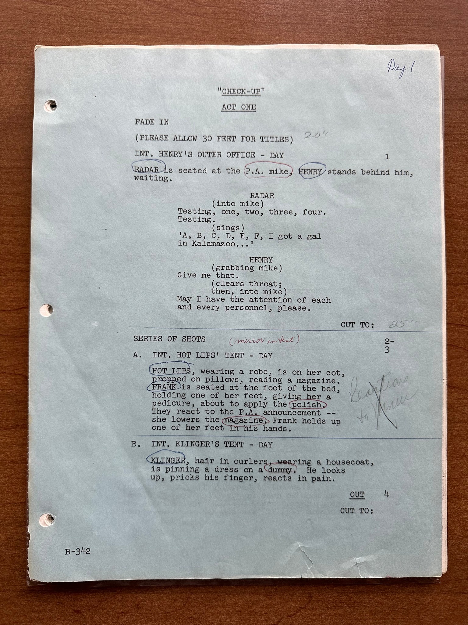Script Spotlight 20: “Check-Up” – The M*A*S*H Historian