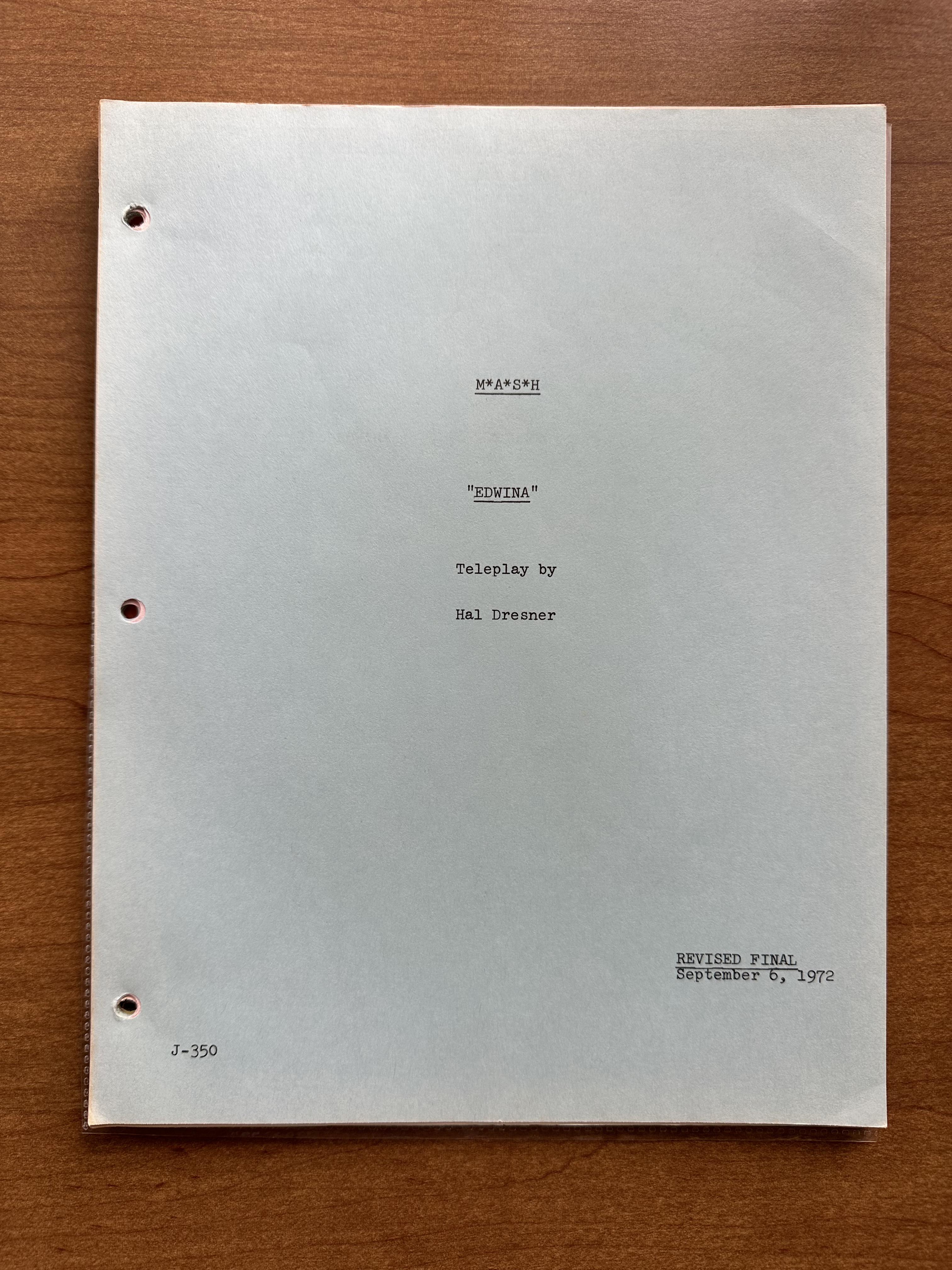 Script Spotlight 22: “Edwina” – The M*A*S*H Historian