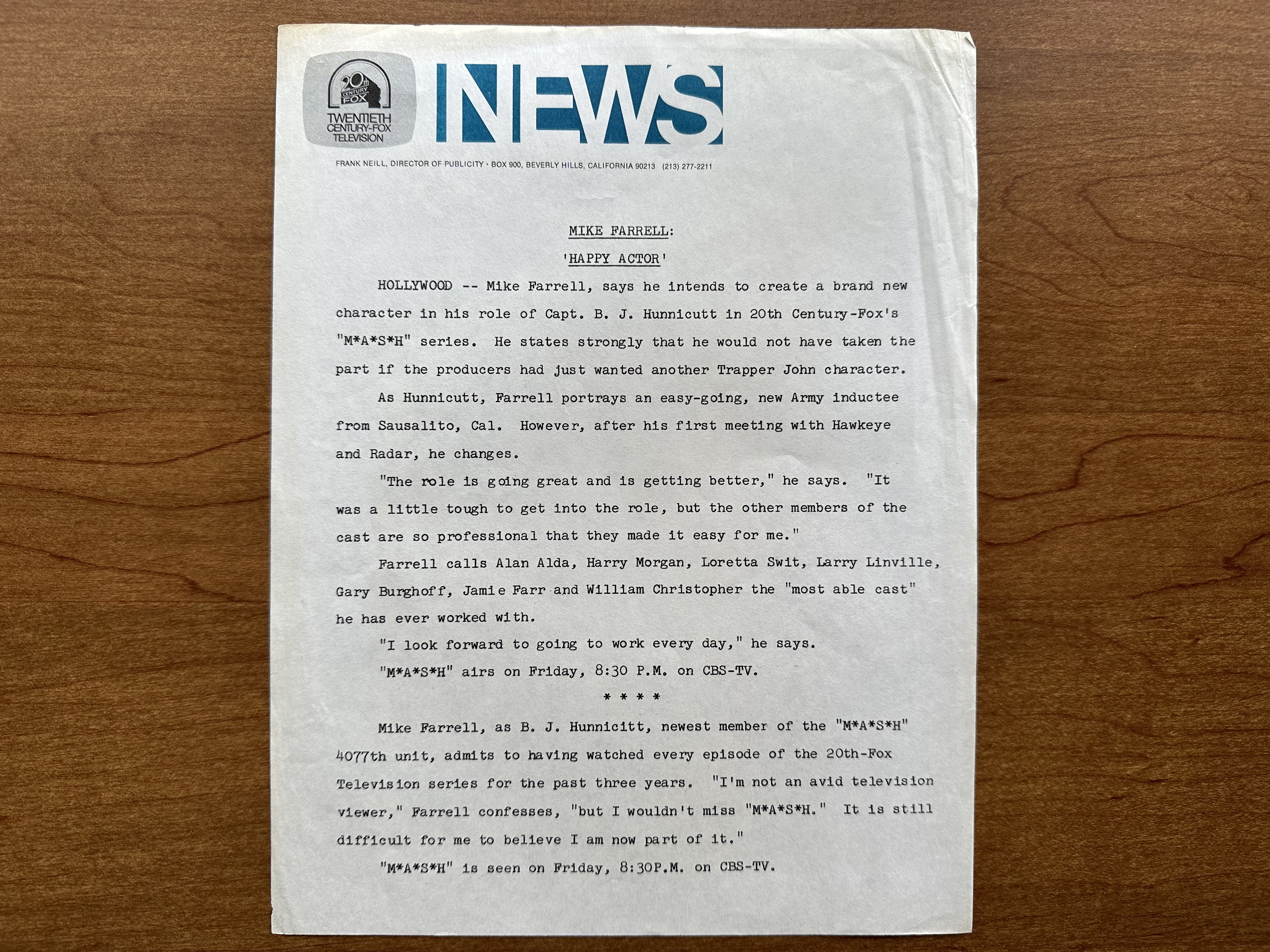 Press Pass 22: “Mike Farrell: ‘Happy Actor’” – The M*A*S*H Historian