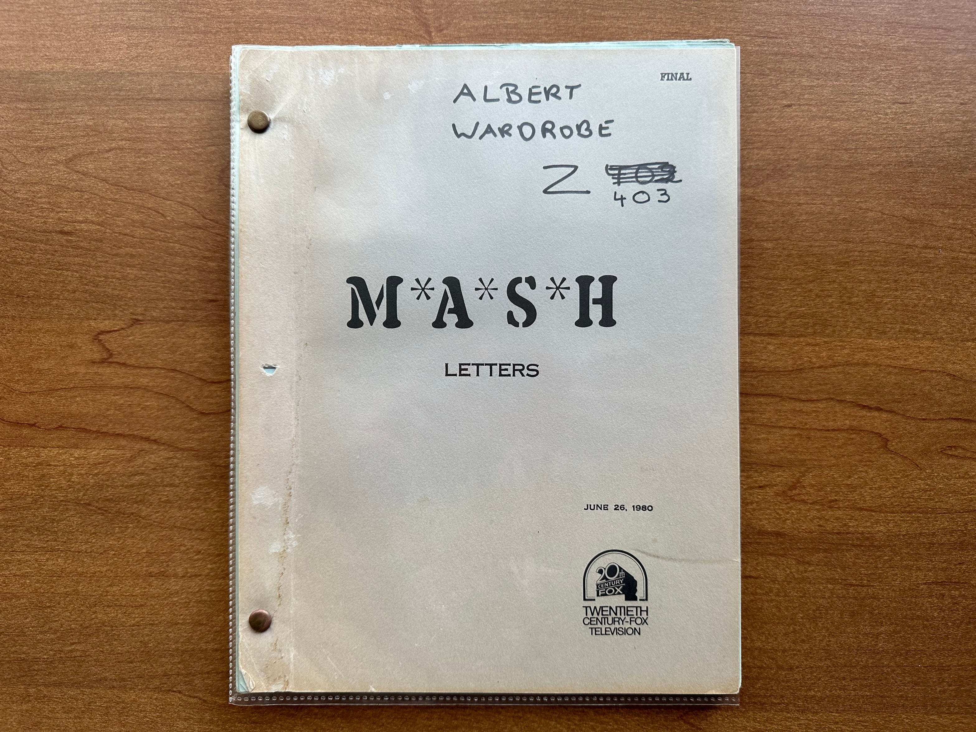 Script Spotlight 25: “Letters” – The M*A*S*H Historian