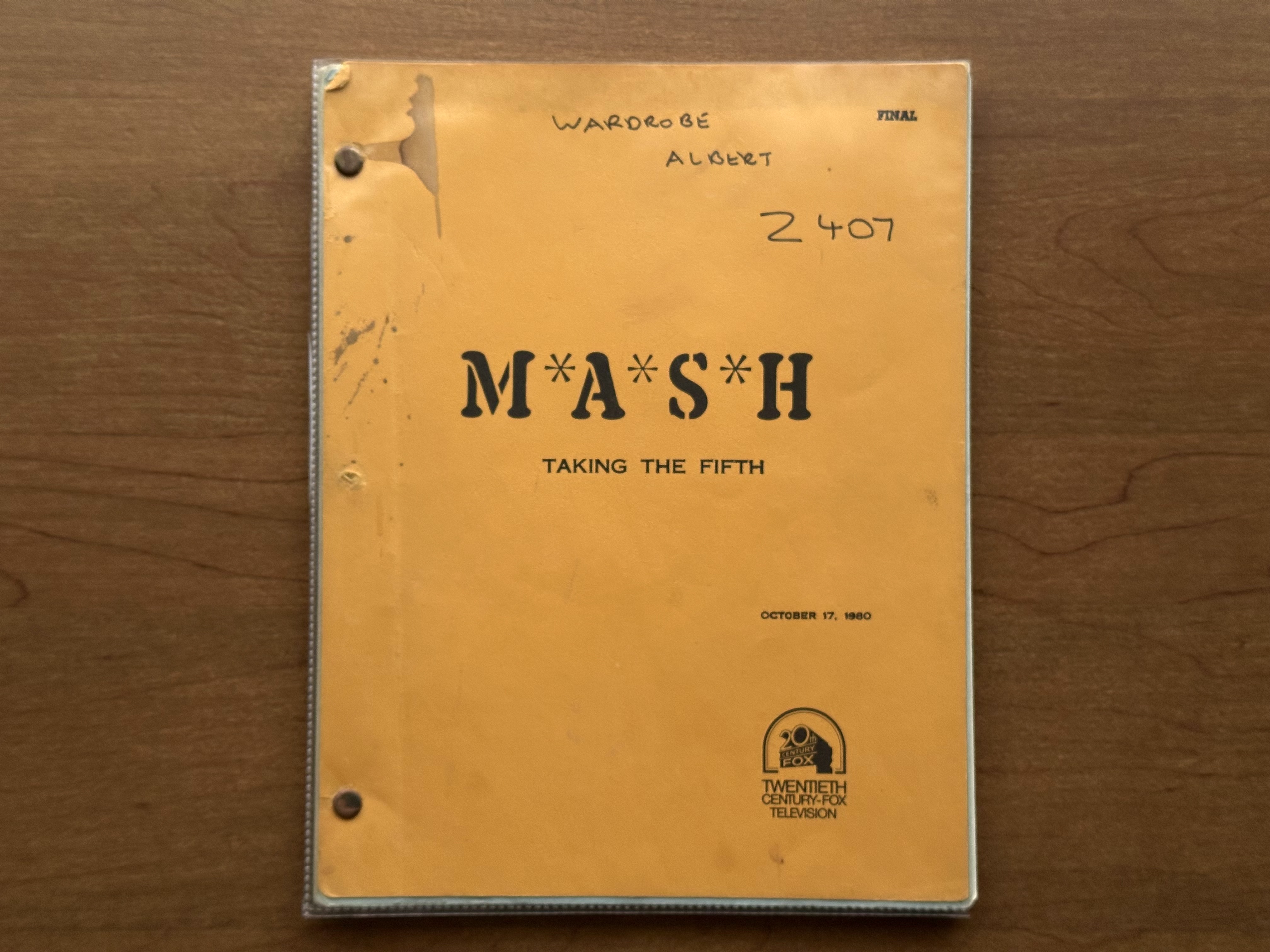 Script Spotlight 29: “Taking the Fifth” – The M*A*S*H Historian