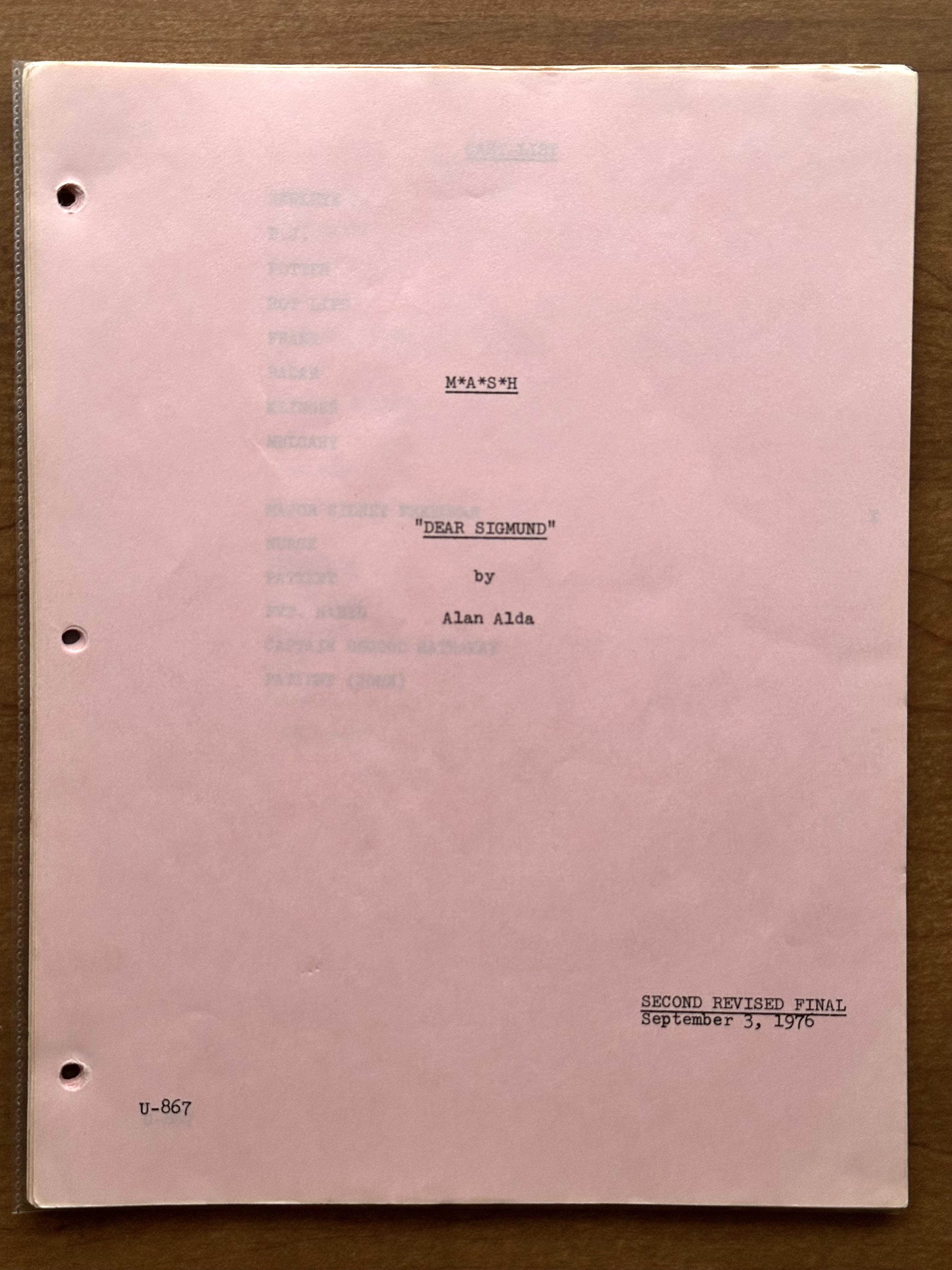 Script Spotlight 30: “Dear Sigmund” – The M*A*S*H Historian