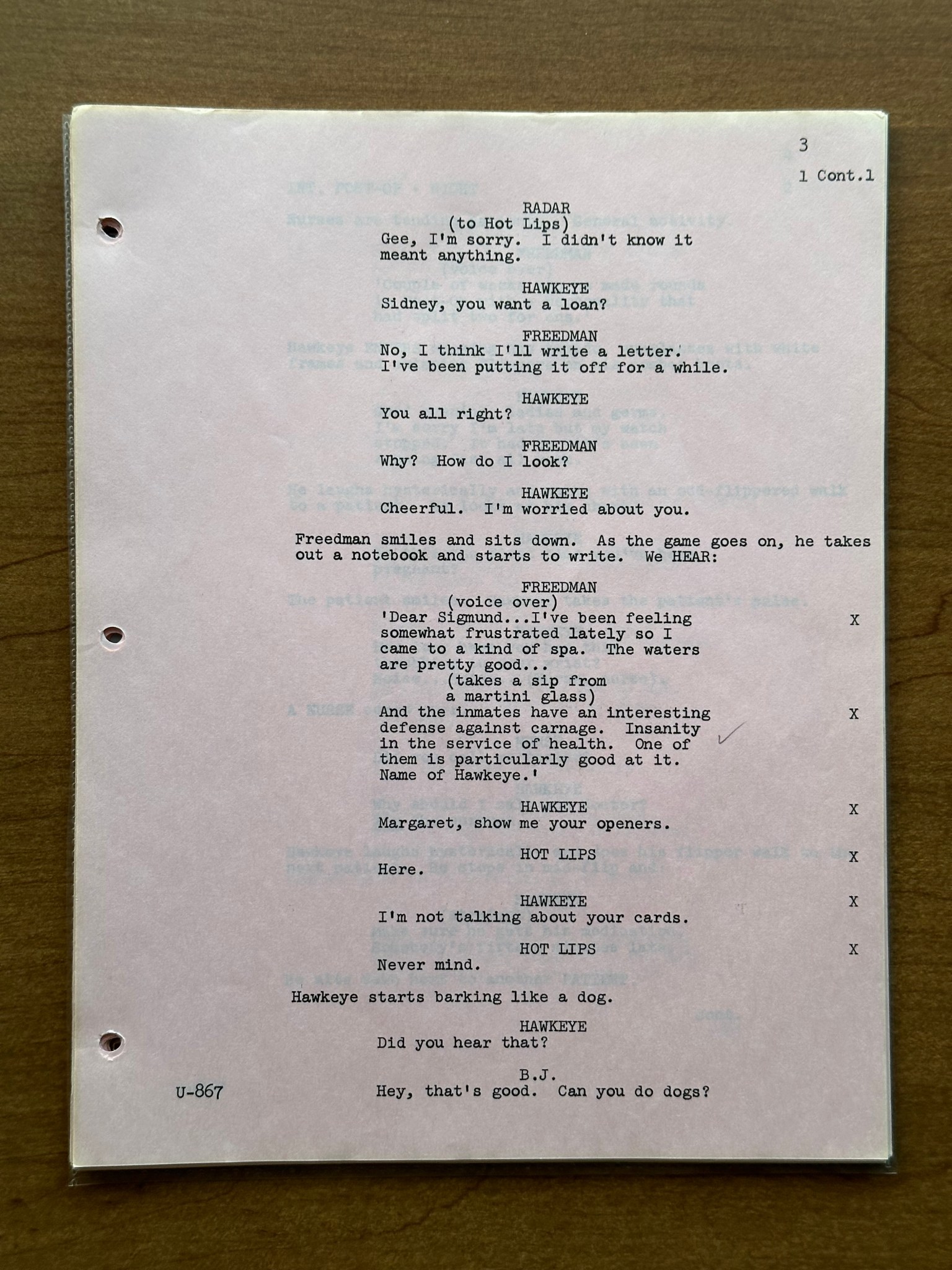 Script Spotlight 30: “Dear Sigmund” – The M*A*S*H Historian