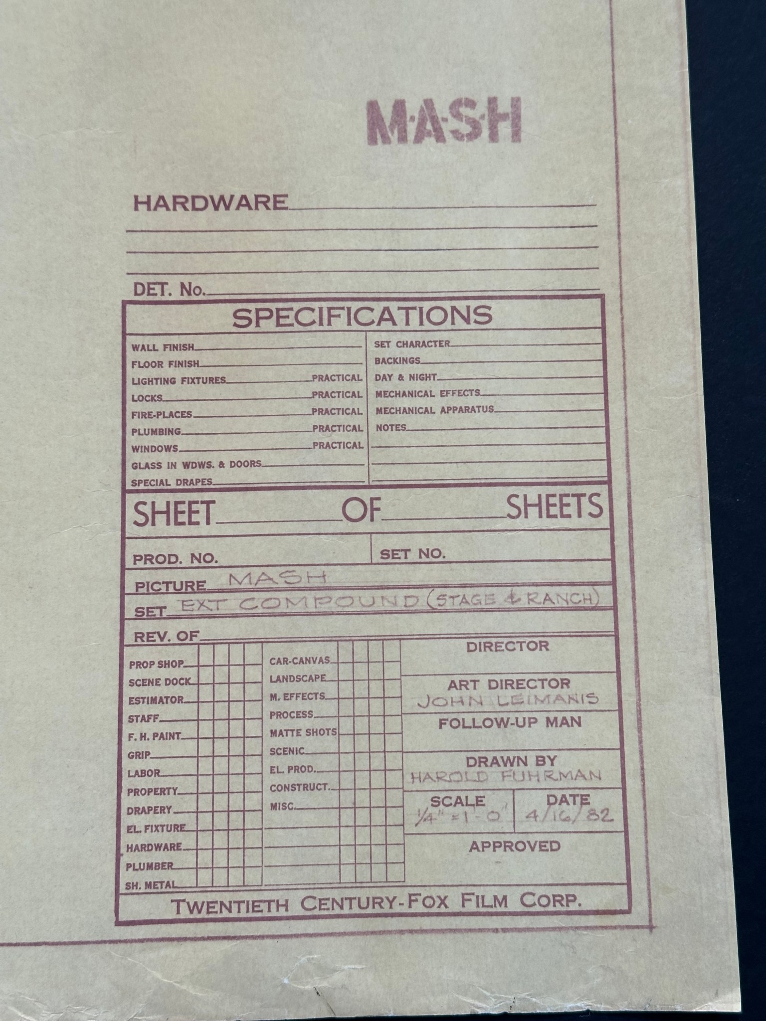 MishM*A*S*H 31: “The Swamp” Blueprints – The M*A*S*H Historian