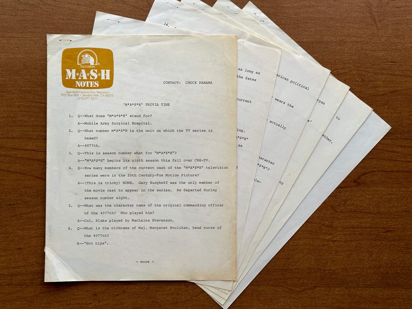 Press Pass 33: “M*A*S*H Trivia Time” – The M*A*S*H Historian