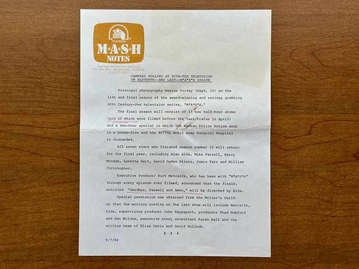 Press Pass 36: “Cameras Rolling on Eleventh M*A*S*H Season” – The M*A*S ...