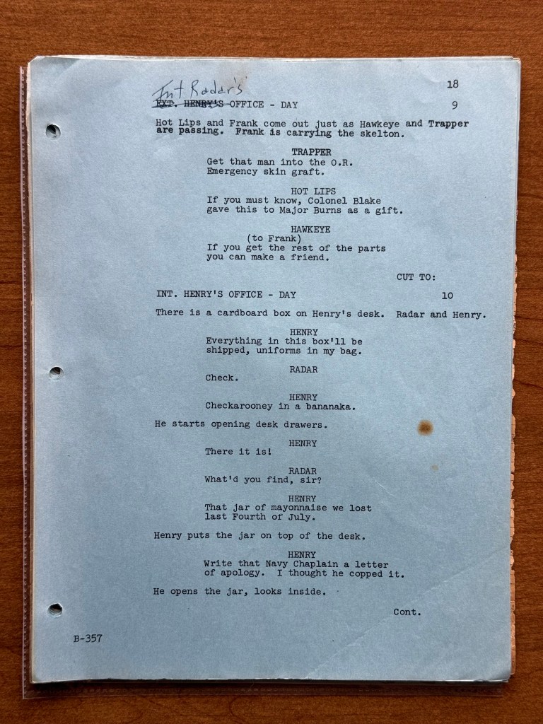 Script Spotlight 42: “Abyssinia, Henry” – The M*A*S*H Historian