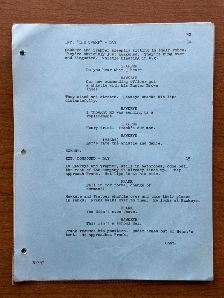 Script Spotlight 42: “Abyssinia, Henry” – The M*A*S*H Historian