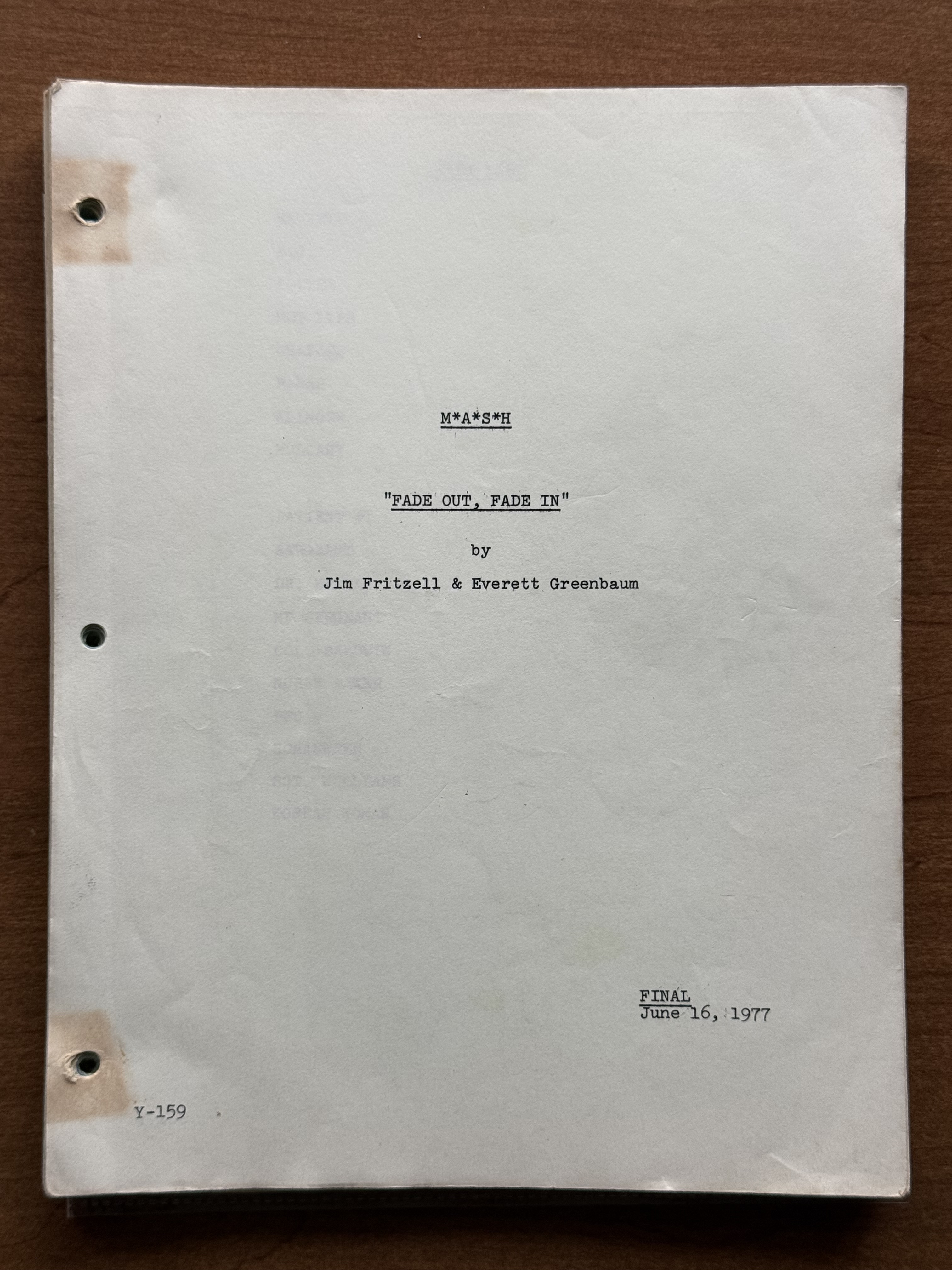 Script Spotlight 45: “Fade Out, Fade In” – The M*A*S*H Historian