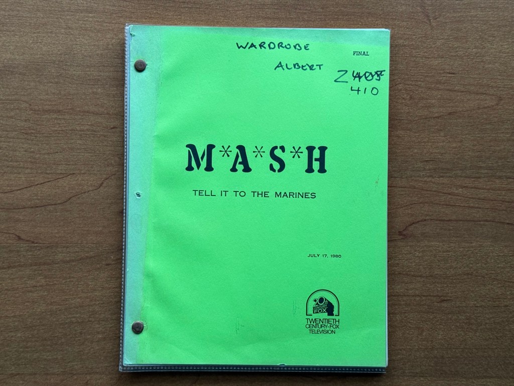 Script Spotlight 48: “Tell It to the Marines” – The M*A*S*H Historian